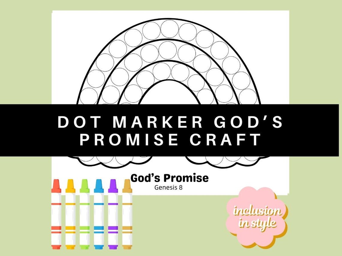 Rainbow God's Promise Bible Dot Marker Sunday School Church Craft - Etsy