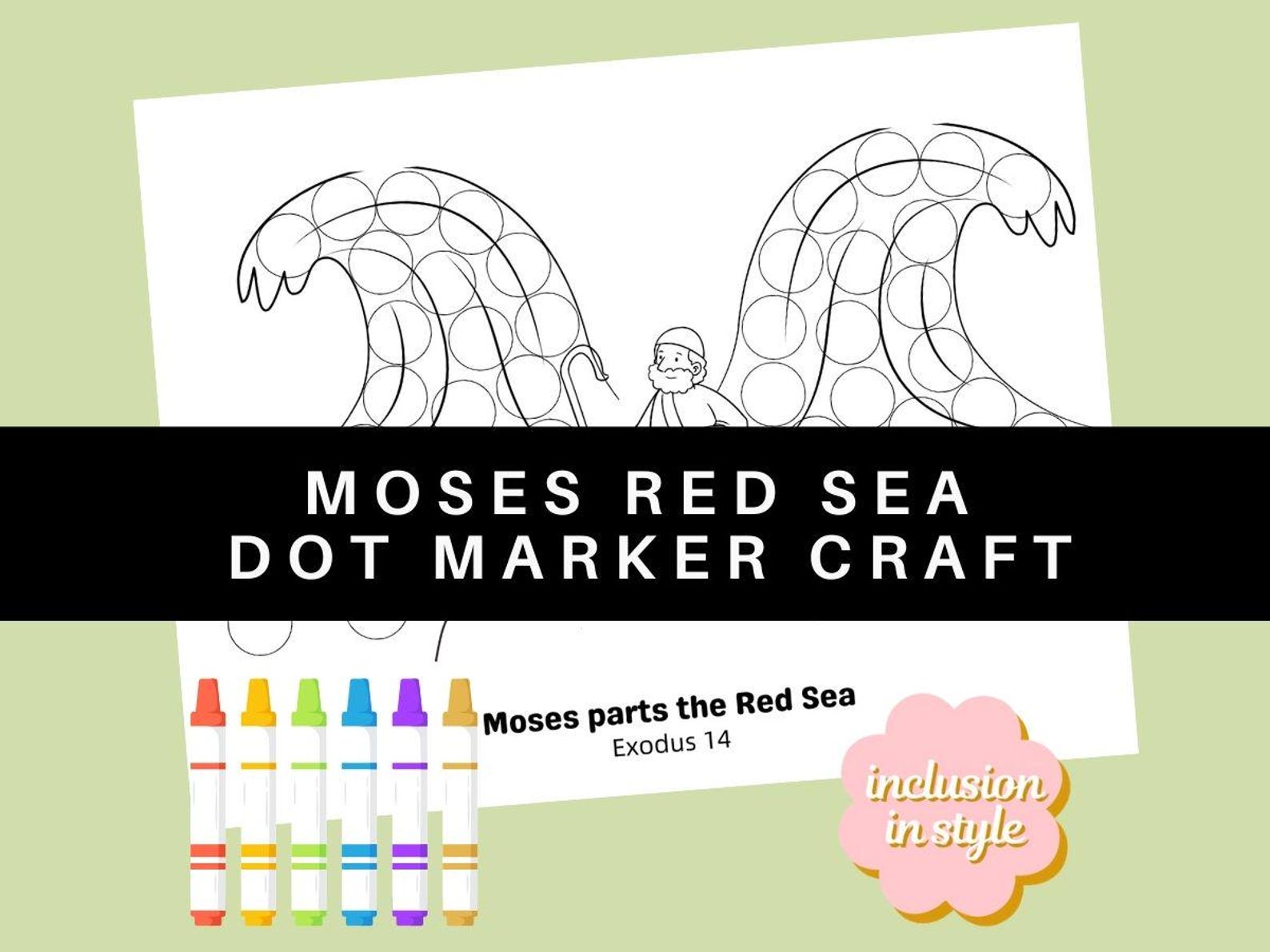 Moses Parts the Red Sea Bible Dot Marker Sunday School Church Craft - Etsy