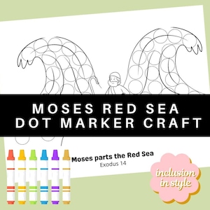 Moses Parts the Red Sea Bible Dot Marker Sunday School Church Craft - Etsy