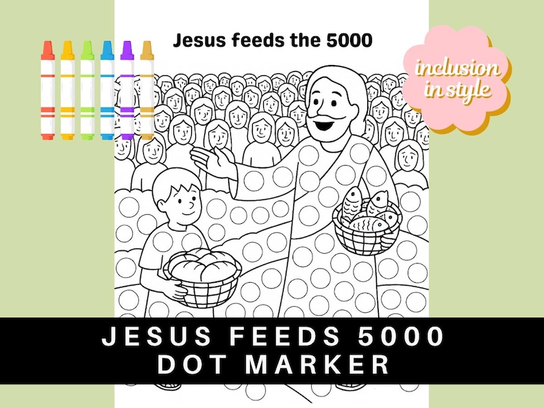 Jesus Feeds the 5000 Dot Marker Craft | Bible Story Activity for Kids ...
