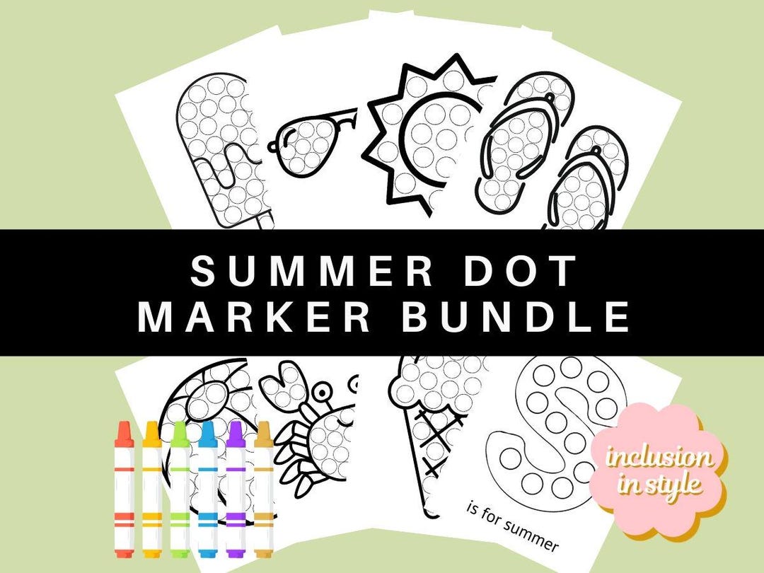Summer Dot Marker Activity Page Craft 10 Page Bundle - Etsy