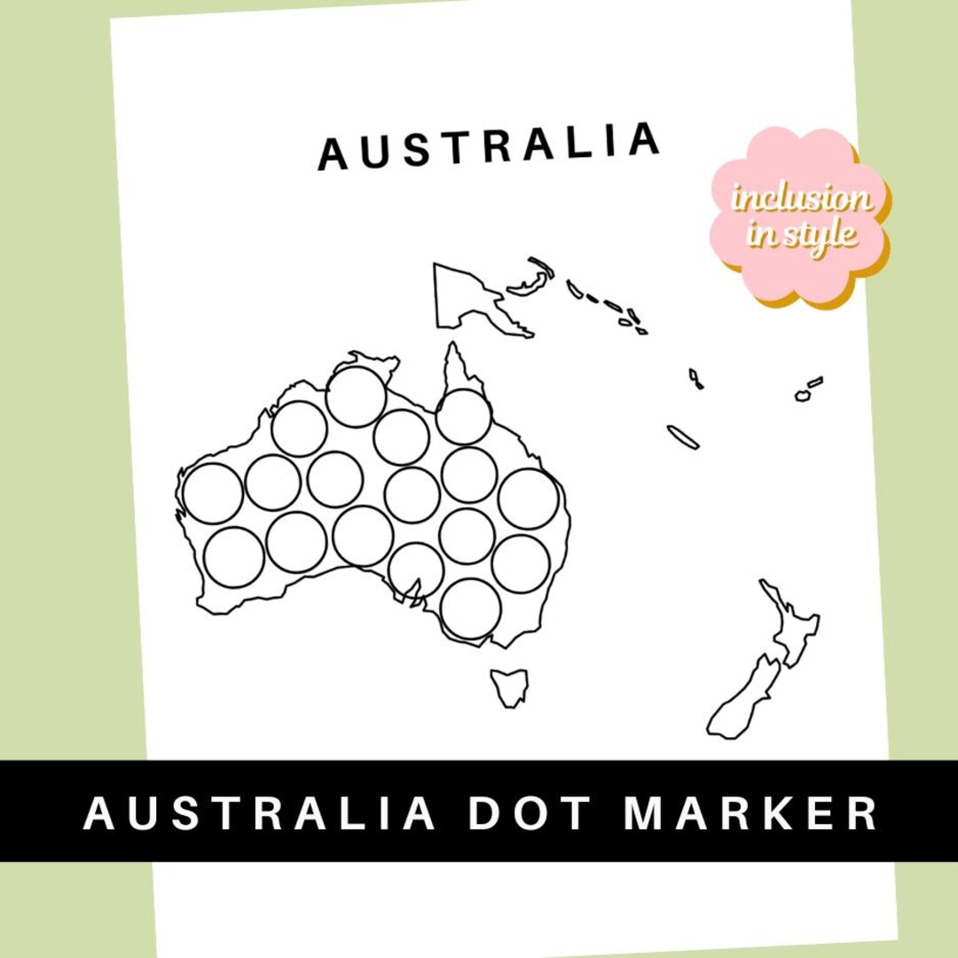 Dot Marker Map of Australia | Fine Motor & Geography Continents ...