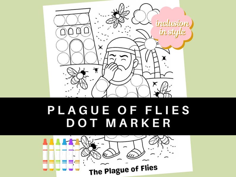 The Plague of Flies Dot Marker Coloring Page | Bible Story of Moses ...
