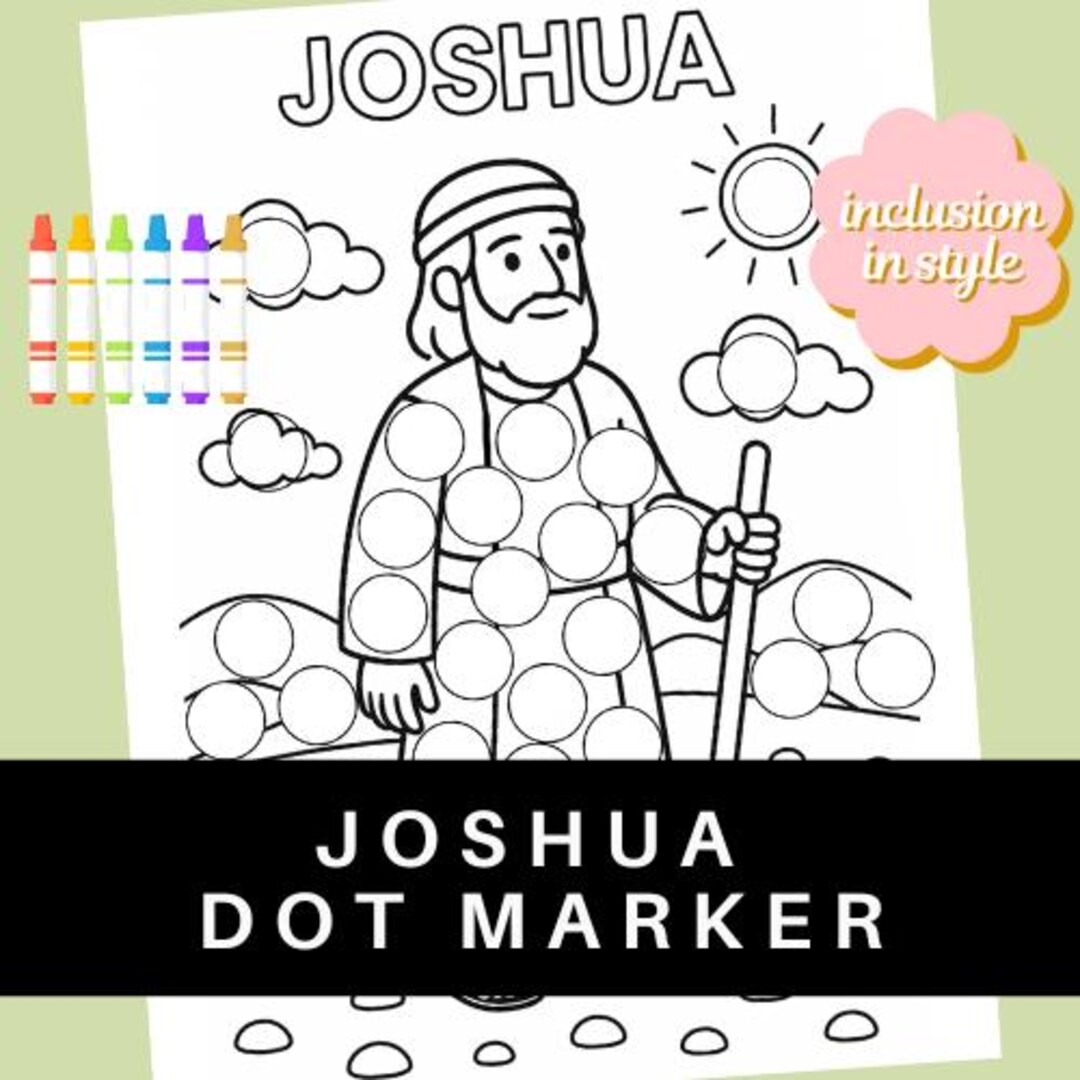 Joshua Dot Marker Bible Coloring Page | “be Strong and Courageous” | Joshua 1:9 - Etsy