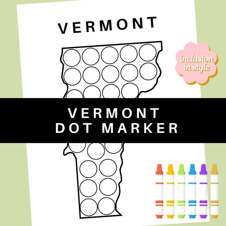 Vermont Dot Marker Coloring Page | State-themed Fine Motor Activity - Etsy