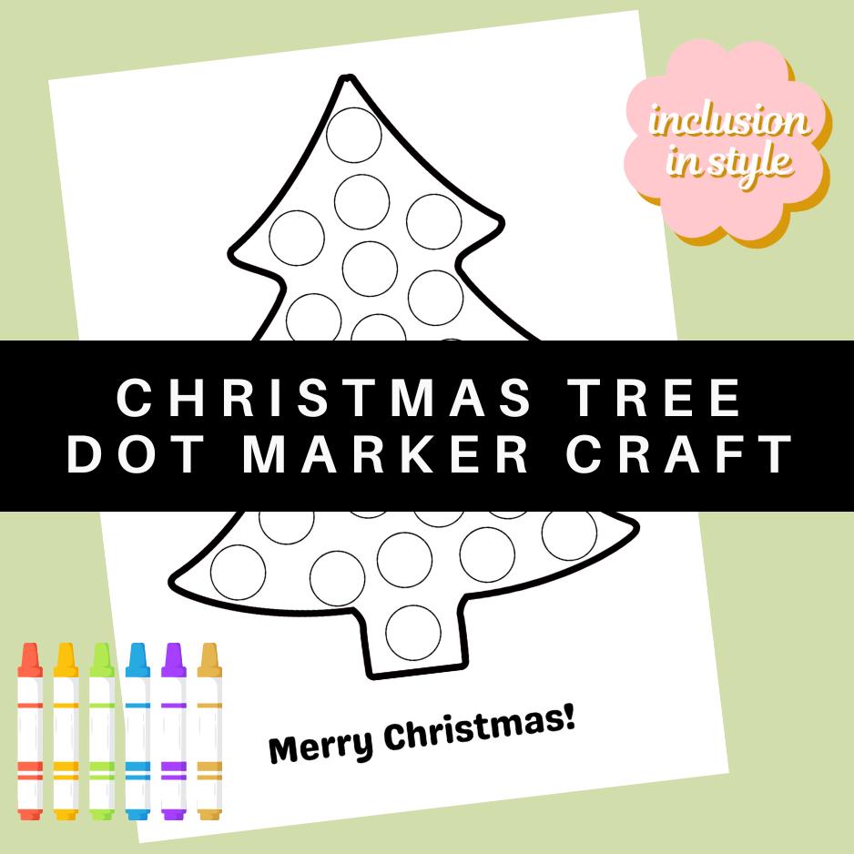 Christmas Dot Marker Coloring Page – Tree | “merry Christmas” Holiday ...