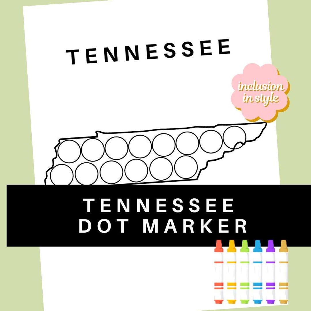Tennessee Dot Marker Coloring Page | State-themed Fine Motor Activity ...