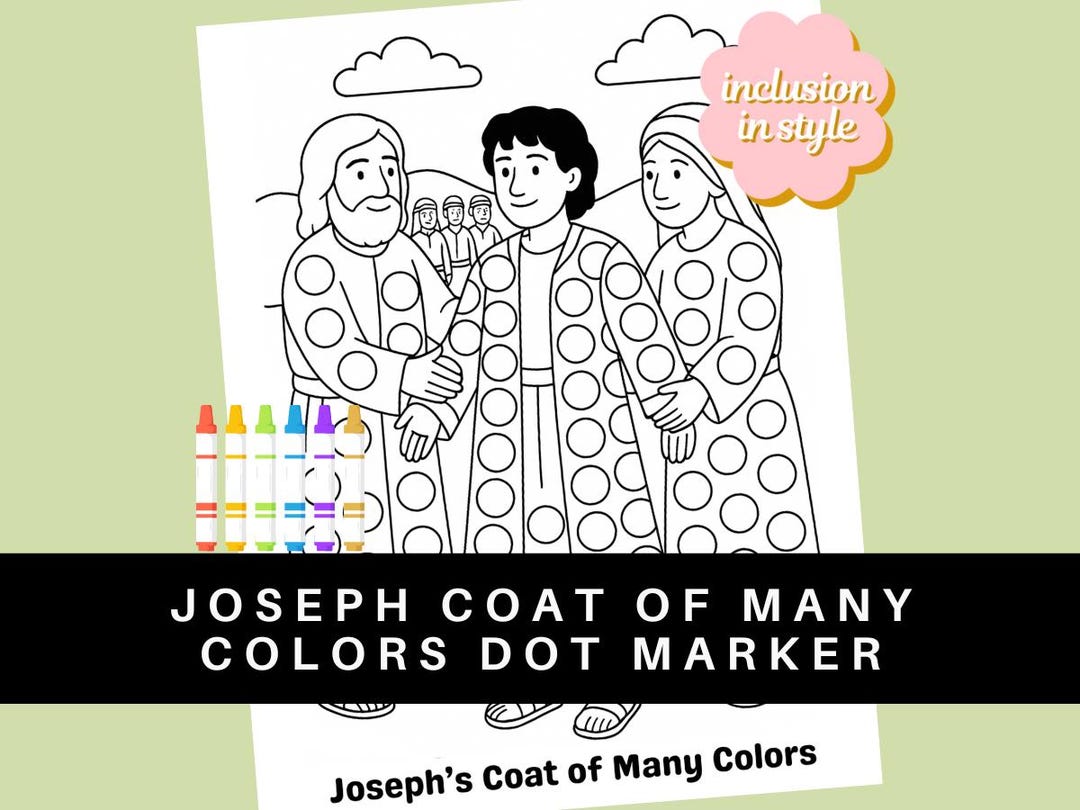 Joseph and the Coat of Many Colors Dot Marker Coloring Page | Bible ...