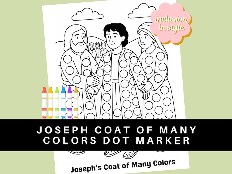 Joseph and the Coat of Many Colors Dot Marker Coloring Page | Bible ...