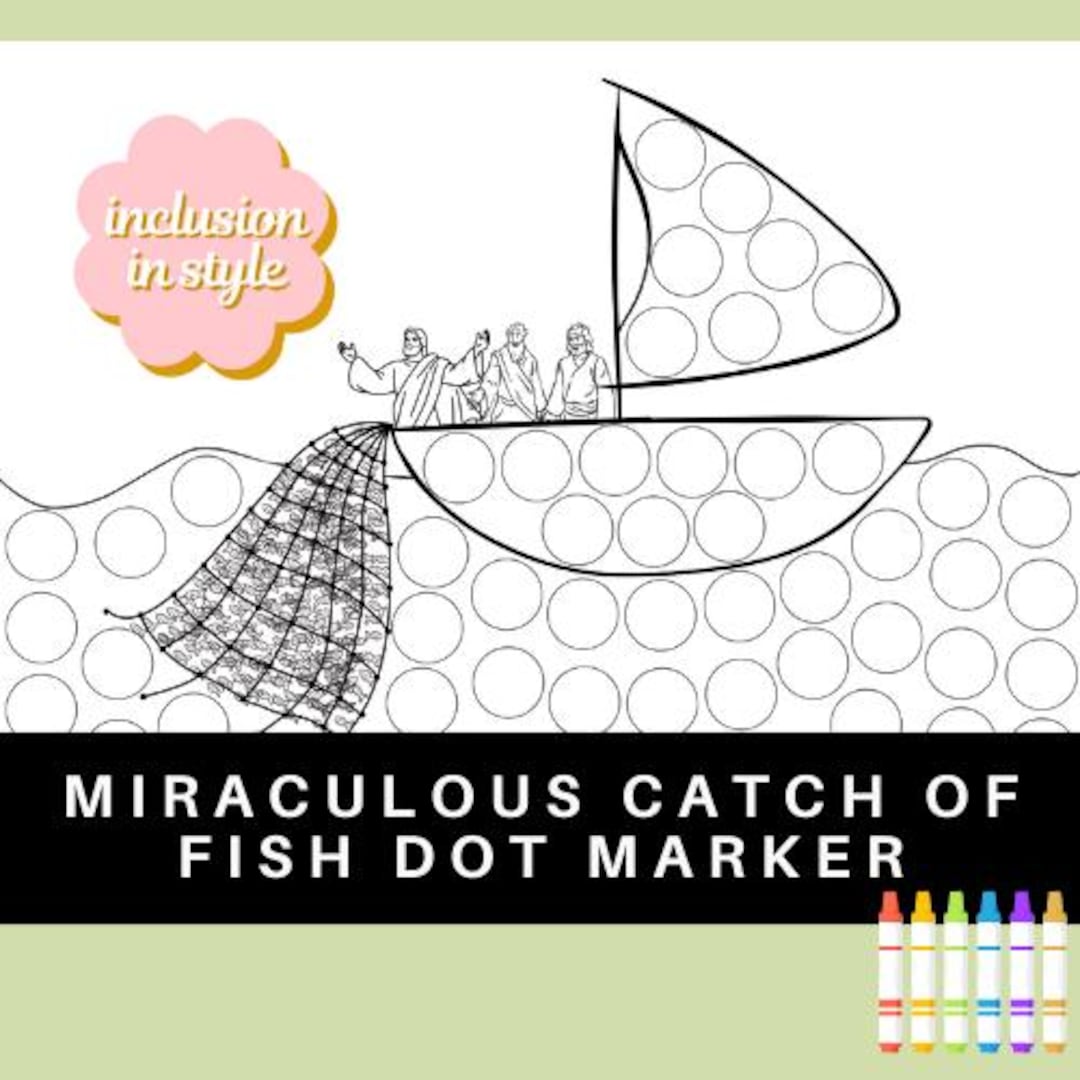 Jesus's Miraculous Catch of Fish Bible Dot Marker Church Craft - Etsy