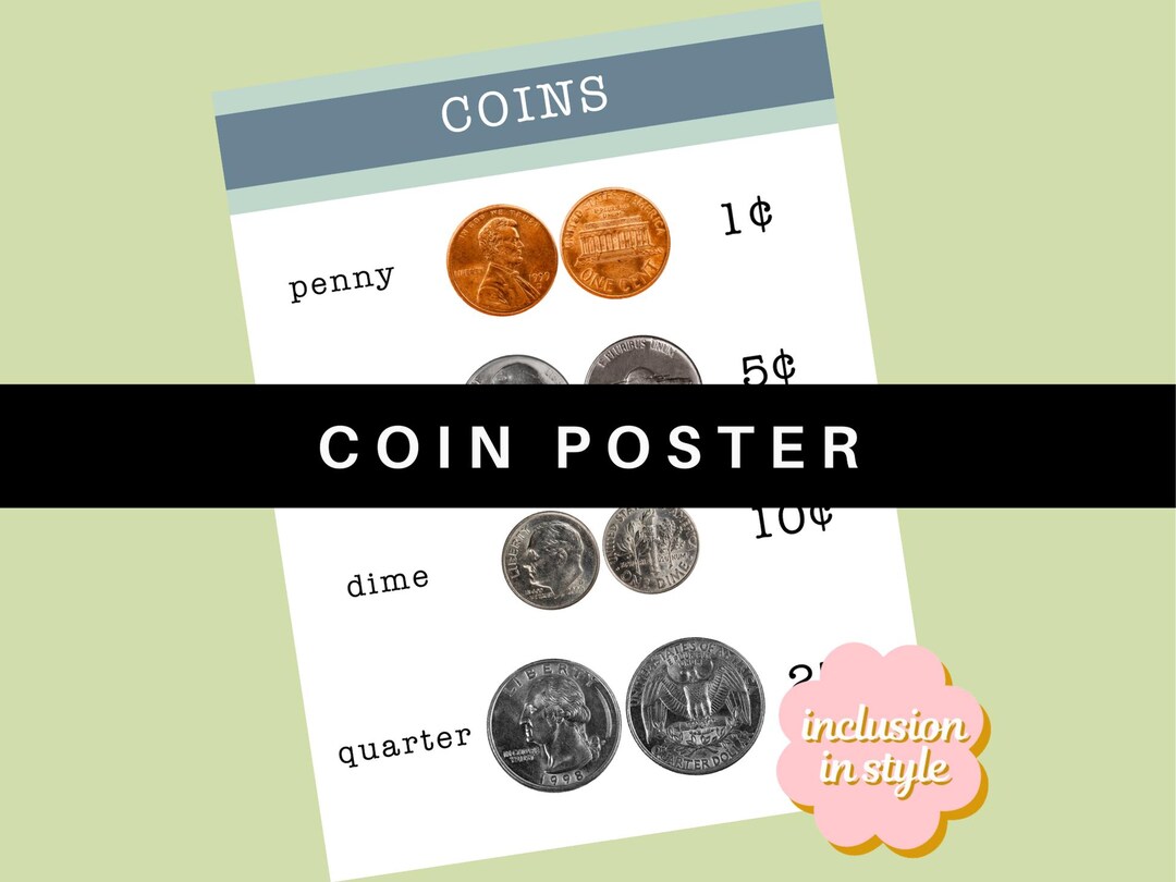 Coin Retro Pastel Classroom Calendar Printable Poster - Etsy