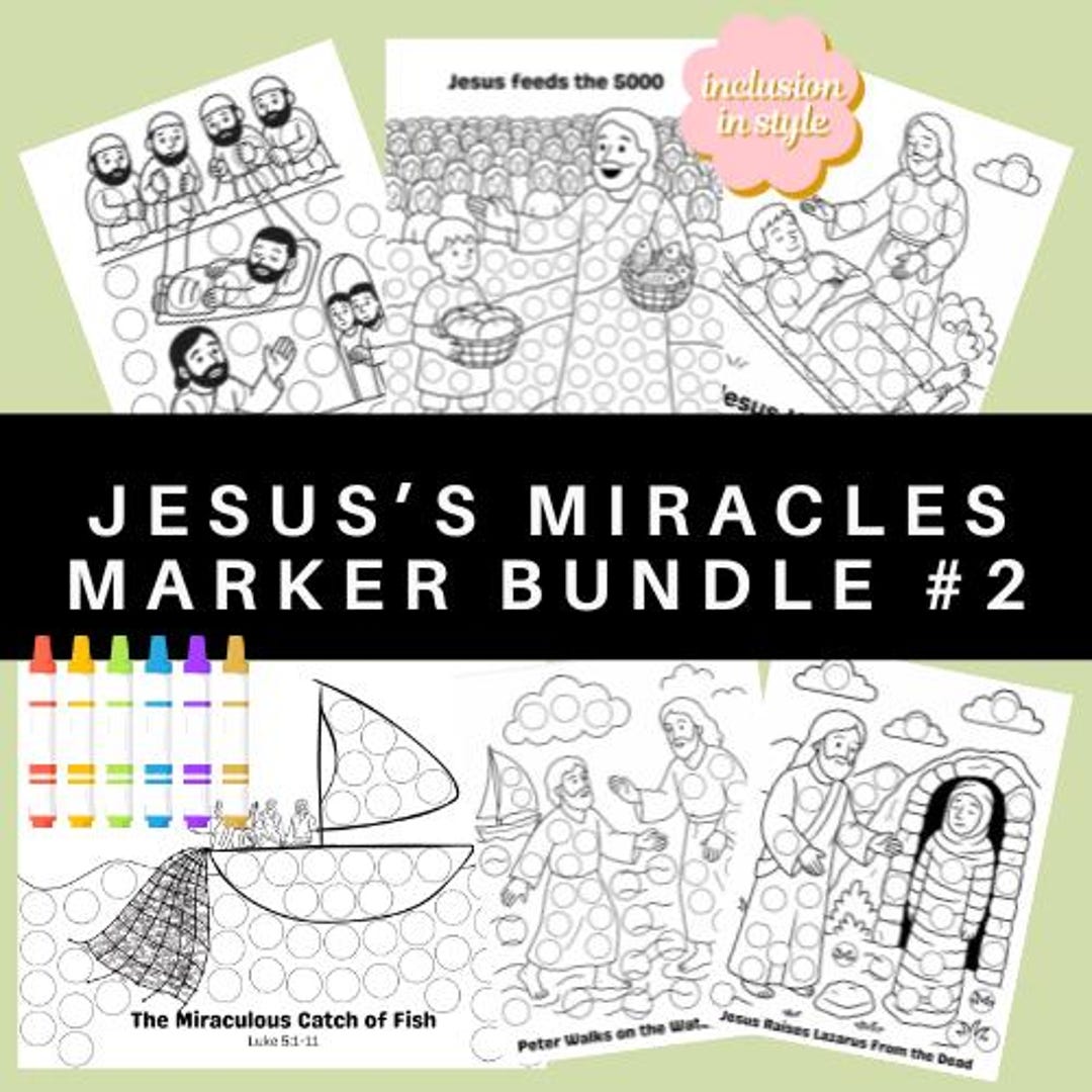 Miracles of Jesus Dot Marker Bundle #2 | Bible Story Crafts - Etsy