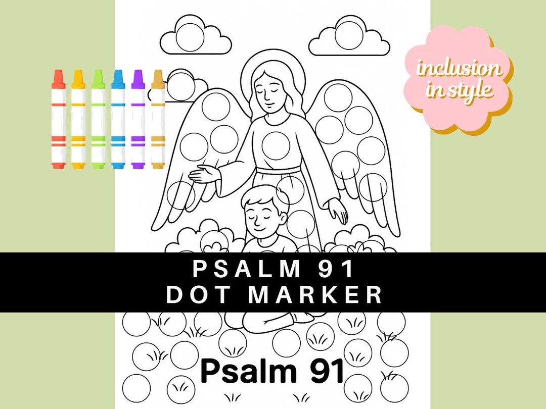 Psalm 91 Dot Marker Church Sunday School Bible Craft - Etsy
