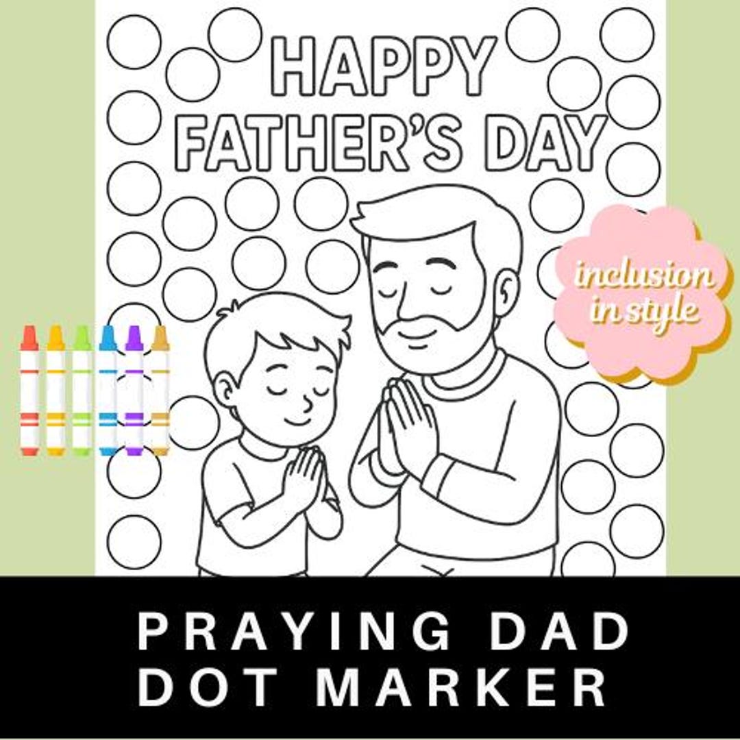 Father’s Day Dot Marker Page | Dad & Child Praying - Etsy