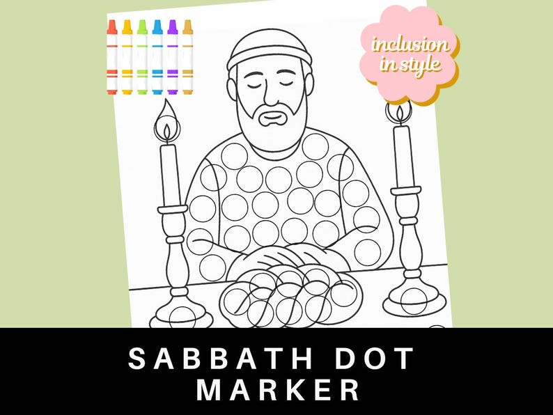 Sabbath Dot Marker Coloring Page | Bible Rest Day Activity for Kids - Etsy
