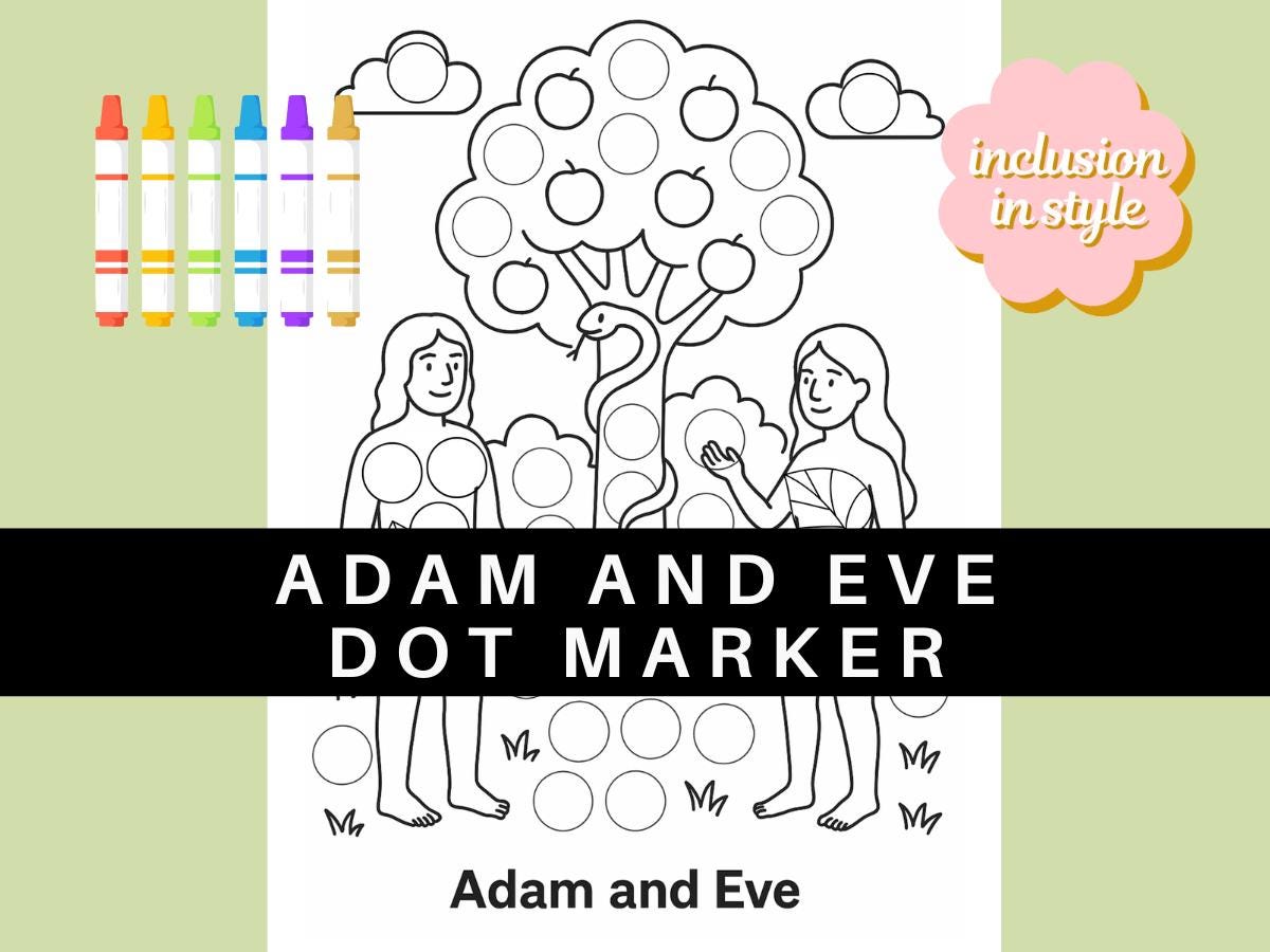 Adam and Eve Dot Marker Church Sunday School Bible Craft - Etsy