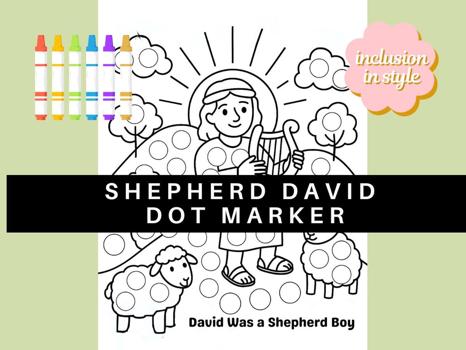 David the Shepherd Boy – Bible Dot Marker Craft - Etsy