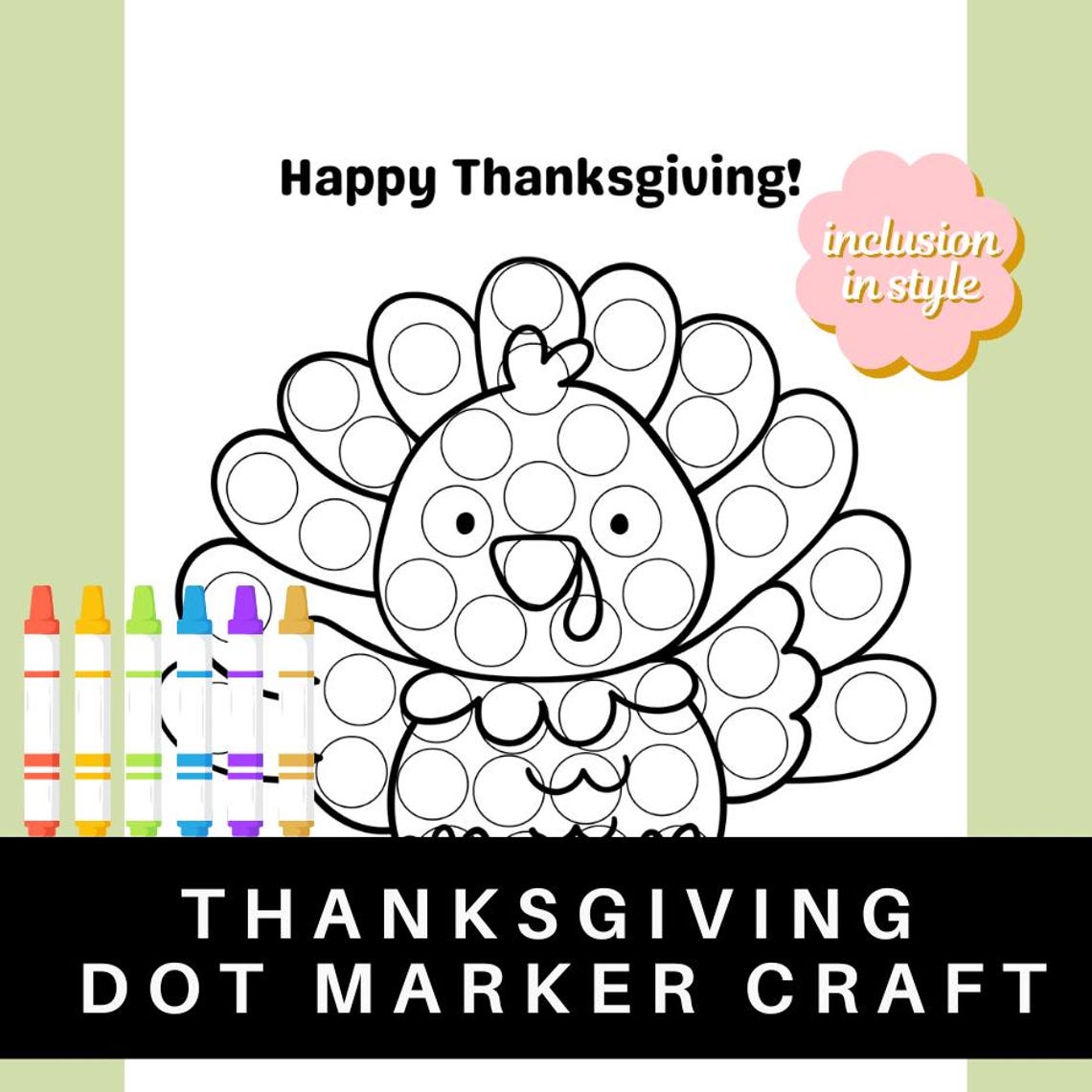 Thanksgiving Dot Marker Coloring Page – Turkey | “happy Thanksgiving ...