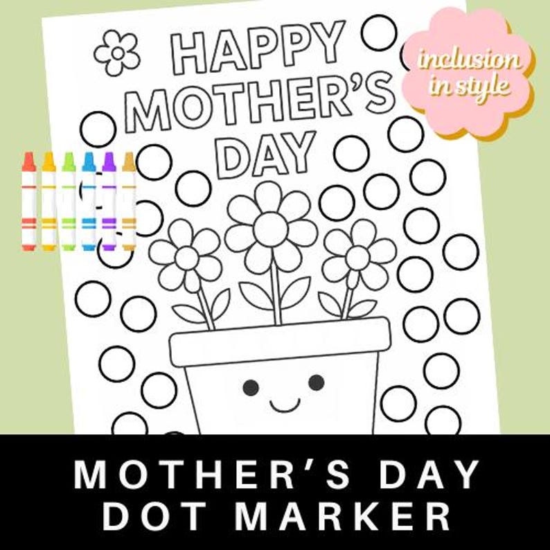 Mother’s Day Flower Pot Dot Marker Coloring Page | Do-a-dot Printable ...
