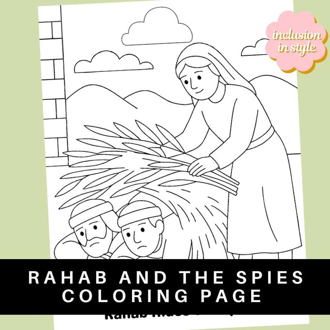 Rahab Hides the Two Spies Bible Coloring Page | Joshua Battle of ...