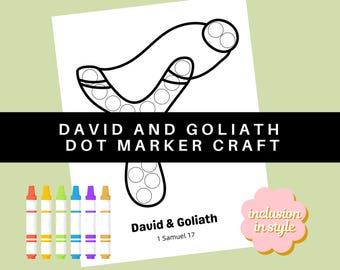 David and Goliath Dot Marker, Sunday School Activities, David and ...