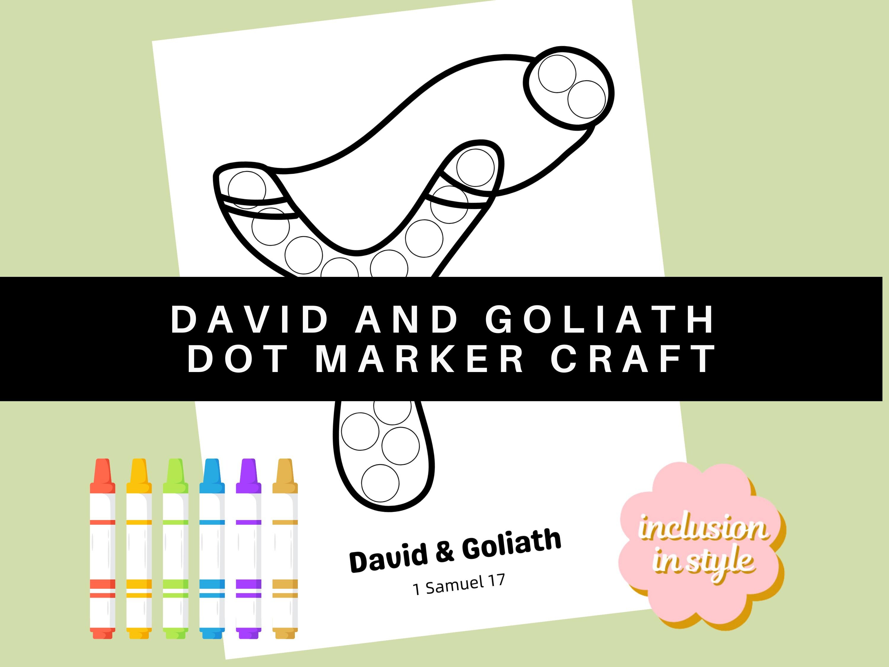 David and Goliath Bible Dot Marker Sunday School Church Craft - Etsy