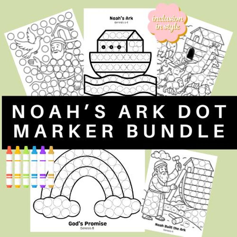 Noah's Ark Dot Marker BUNDLE | 5 Printable Bible Activities - Etsy