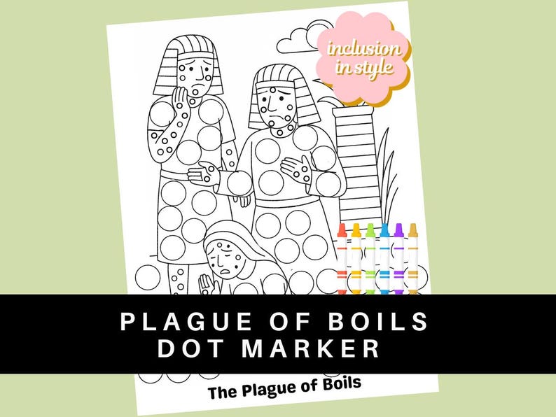 The Plague of Boils Dot Marker Coloring Page | Bible Story of Moses ...