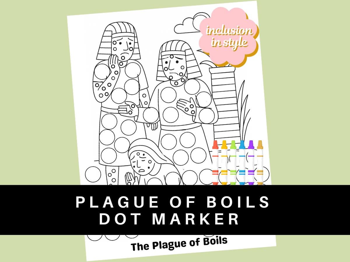 The Plague of Boils Dot Marker Coloring Page | Bible Story of Moses ...