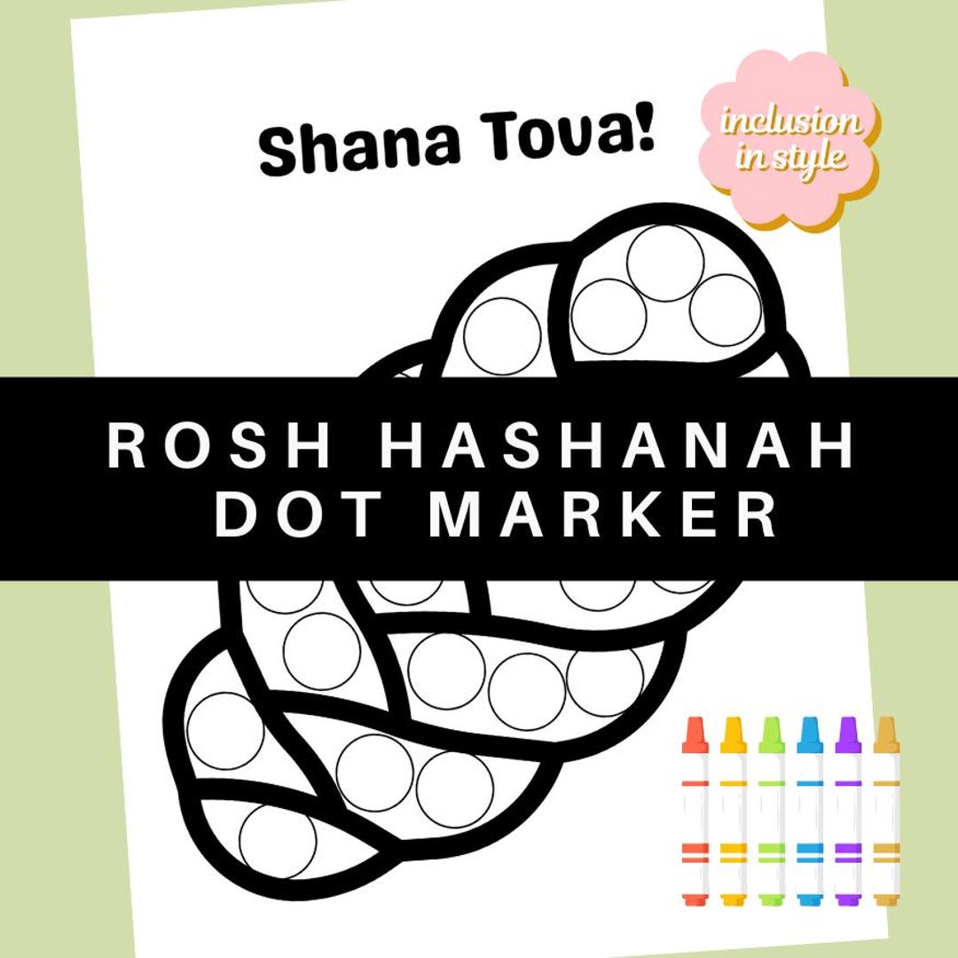 Rosh Hashanah Dot Marker Page | Shana Tova Challah Bread - Etsy