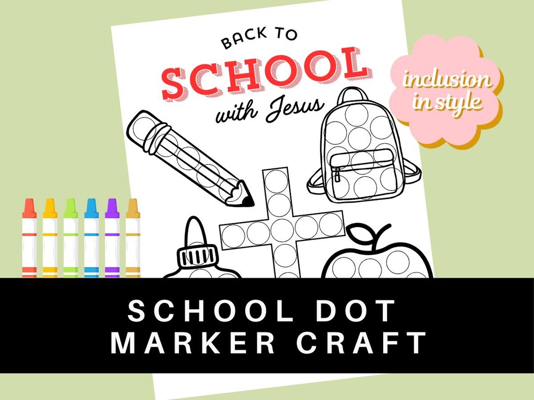 Back to School With Jesus First Day Dot Marker Craft - Etsy