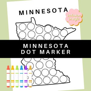 Minnesota Dot Marker Coloring Page | State-themed Fine Motor Activity ...
