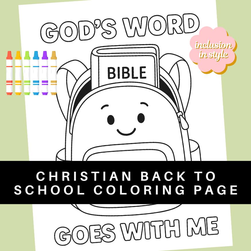 Back-to-school Bible Coloring Page | "god’s Word Goes With Me" Backpack ...