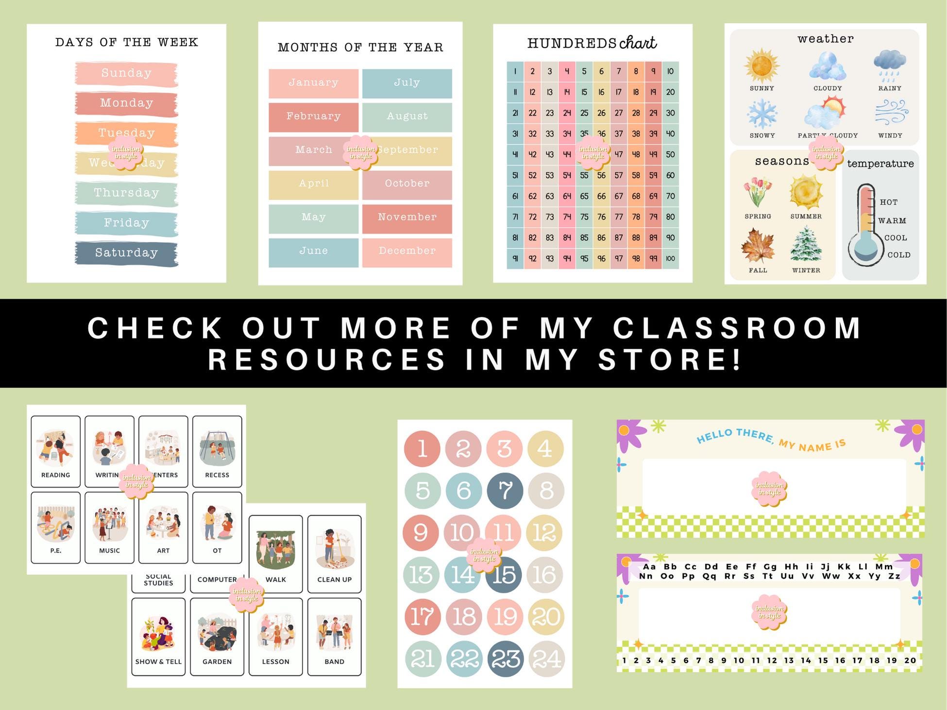 Months of the Year Retro Pastel Classroom Calendar Printable Poster - Etsy