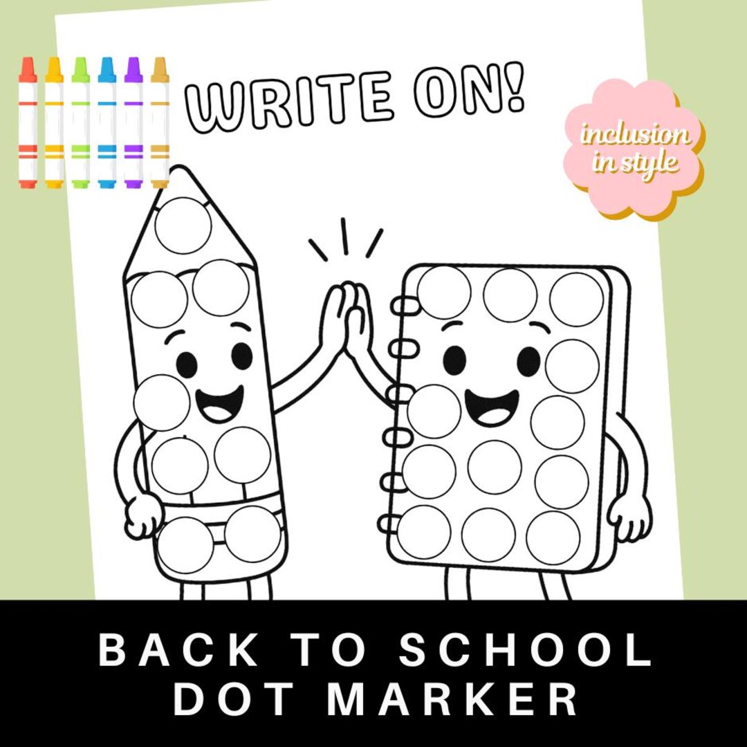 Write On! Dot Marker Coloring Page – Back to School Fine Motor Activity ...