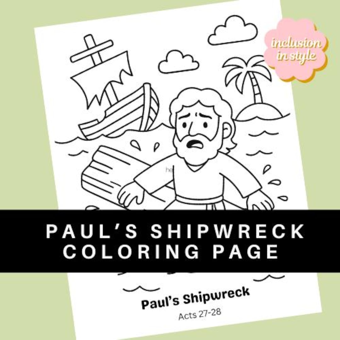 Paul’s Shipwreck Coloring Page | Bible Story Activity Book of Acts ...