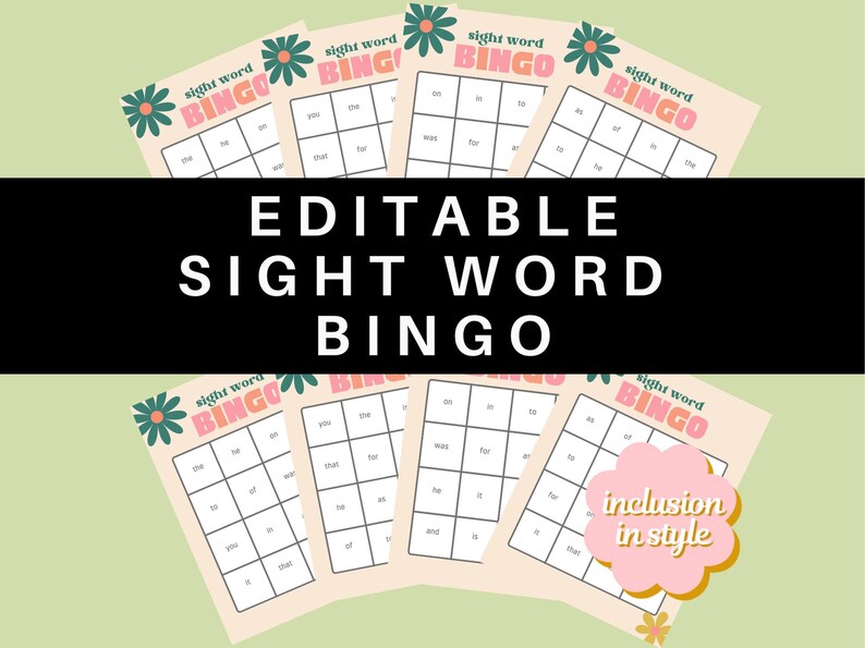Sight Word Bingo Cards With Teacher Answer Key - Etsy