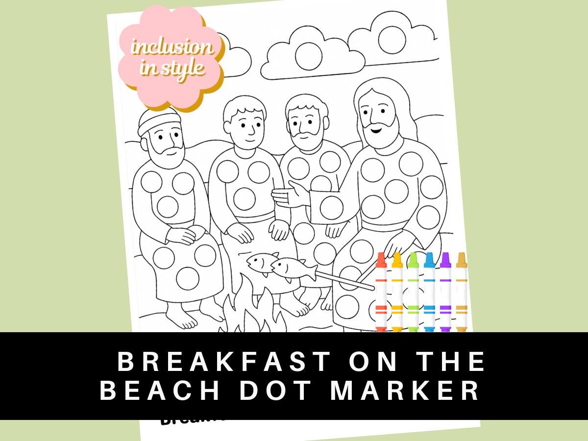 Jesus' Breakfast at the Beach Dot Marker Bible Activity - Etsy