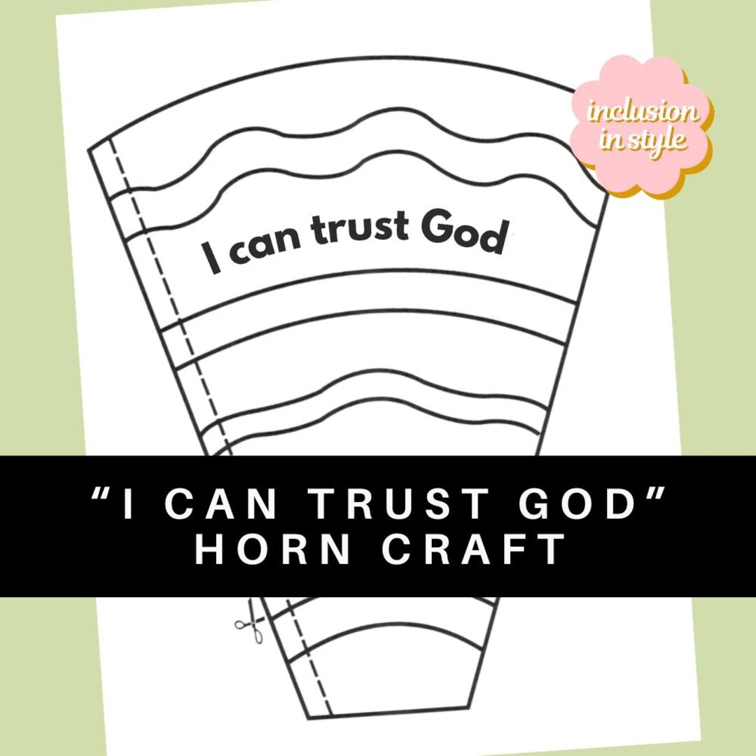 I Can Trust God Torch or Horn Craft Template | Bible Story Activity - Etsy