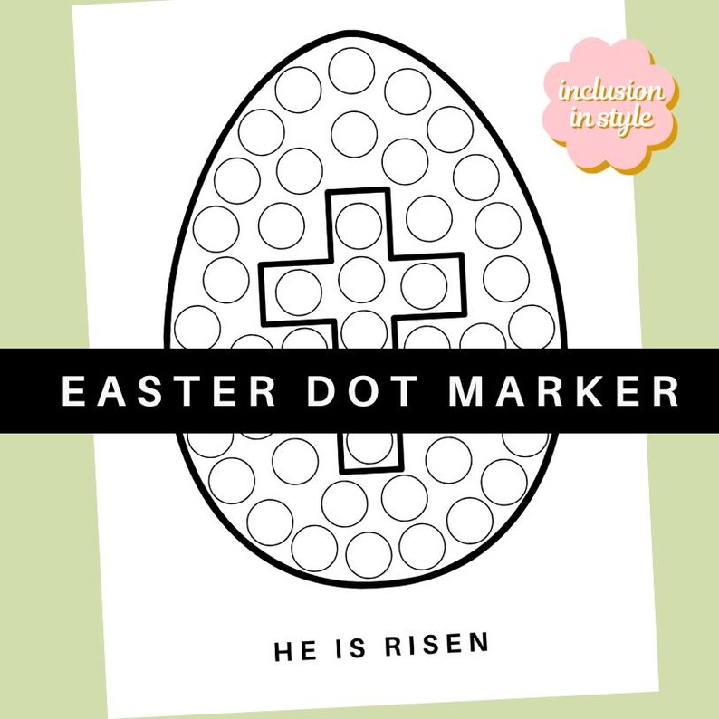 Easter Egg With Cross Dot Marker Coloring Page | Christian Easter ...
