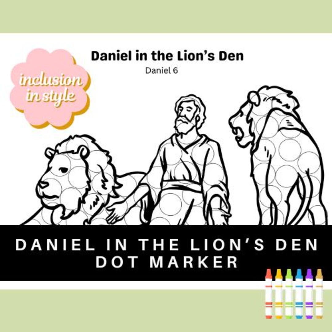 Daniel Lion's Den Bible Dot Marker Sunday School Church Craft - Etsy