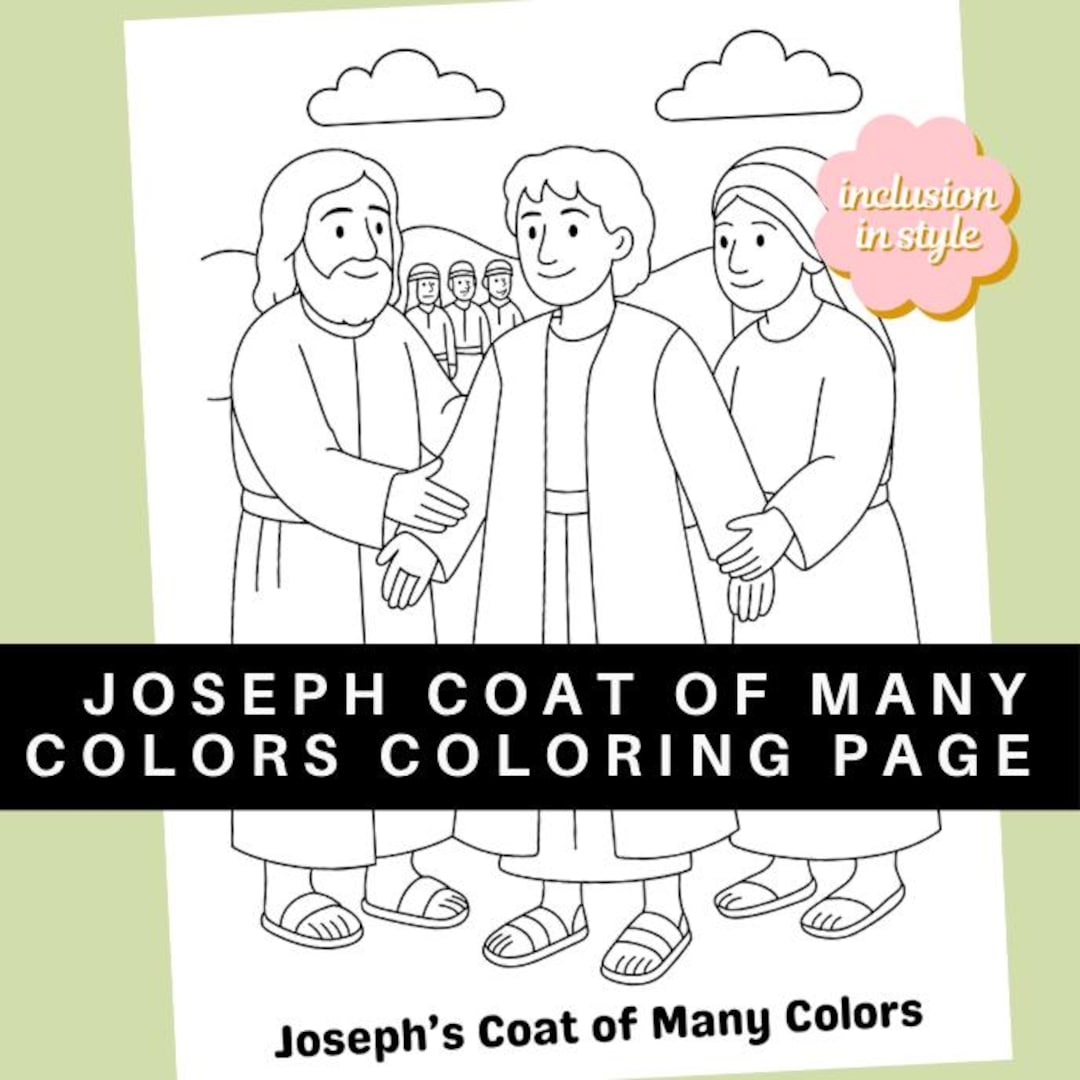 Joseph and His Coat of Many Colors Coloring Page | Bible Story ...