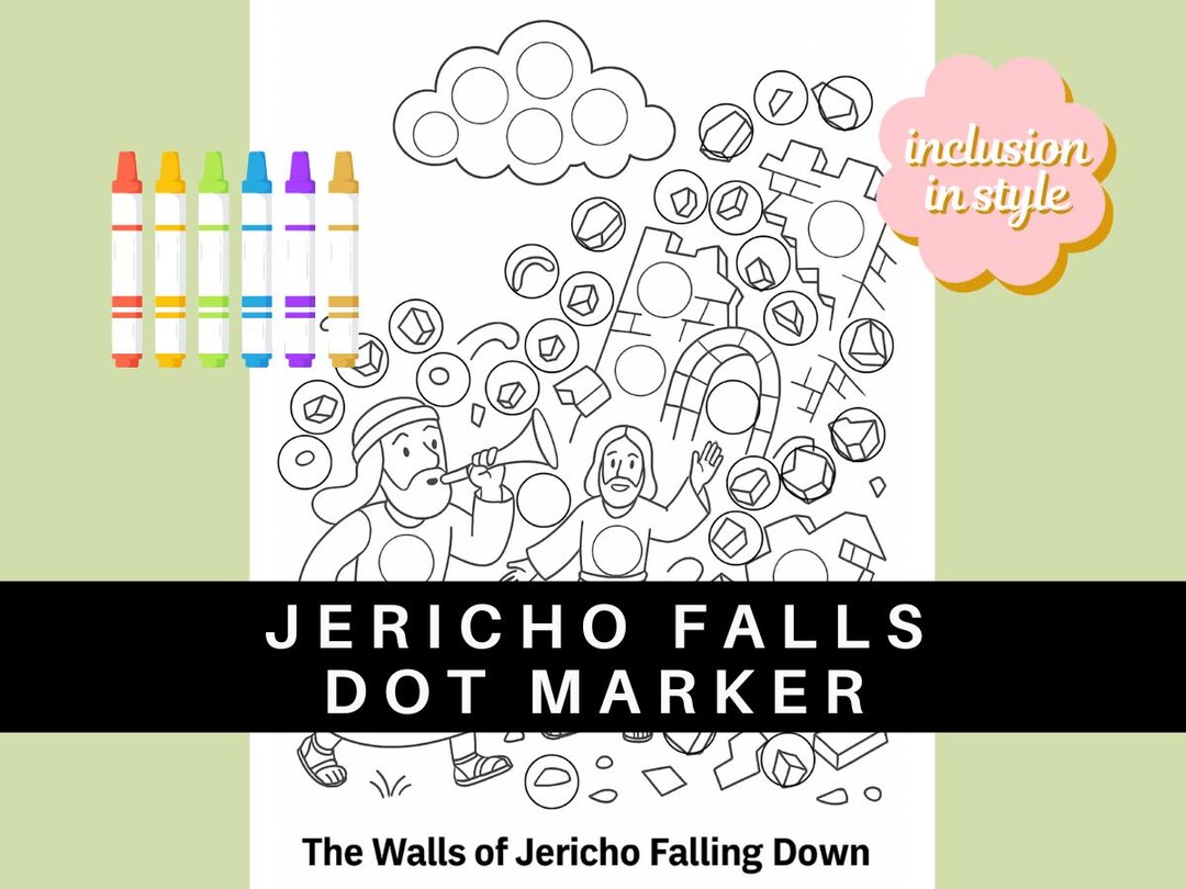 Walls of Jericho Fall Dot Marker Page | Joshua 6 Bible Activity ...