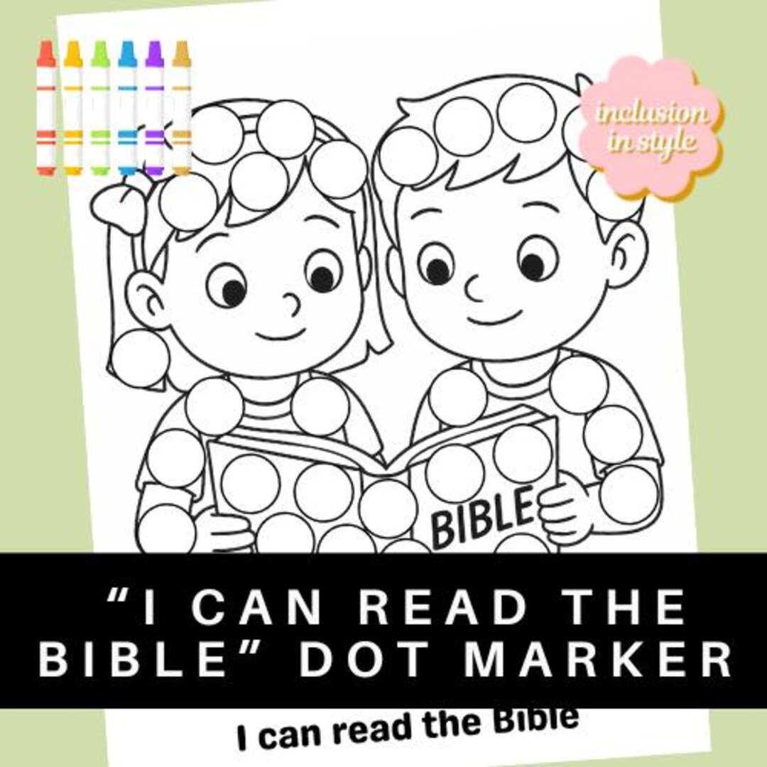 Dot Marker Bible Coloring Page | I Can Read the Bible | Bible for Kids ...