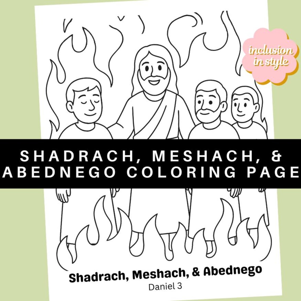 Shadrach, Meshach, and Abednego Coloring Page | Bible Story Printable ...