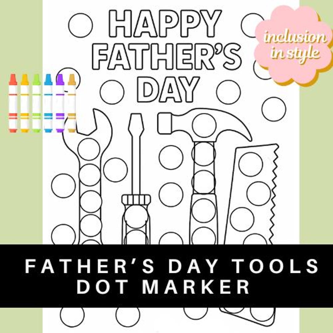 Father’s Day Tools Theme Dot Marker Coloring Page - Etsy