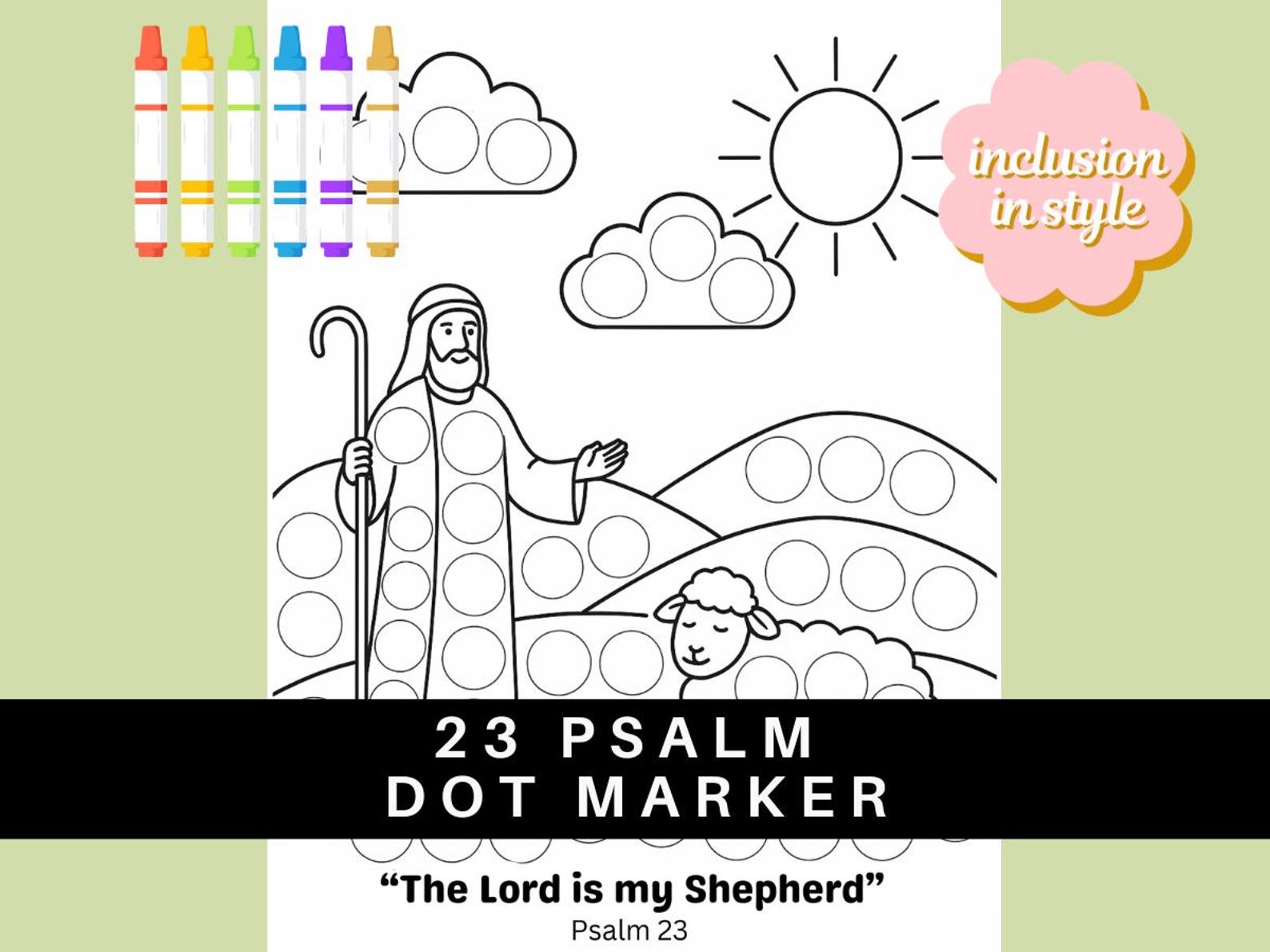 Psalm 23 Dot Marker Church Sunday School Bible Craft - Etsy