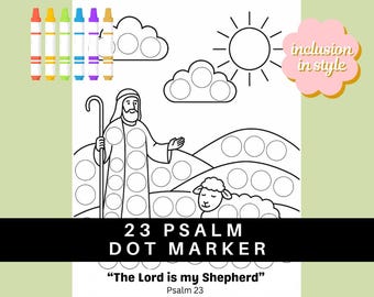 Psalm 23 Worksheet | Homeschool | Bible Lesson | Sunday School | I AM ...