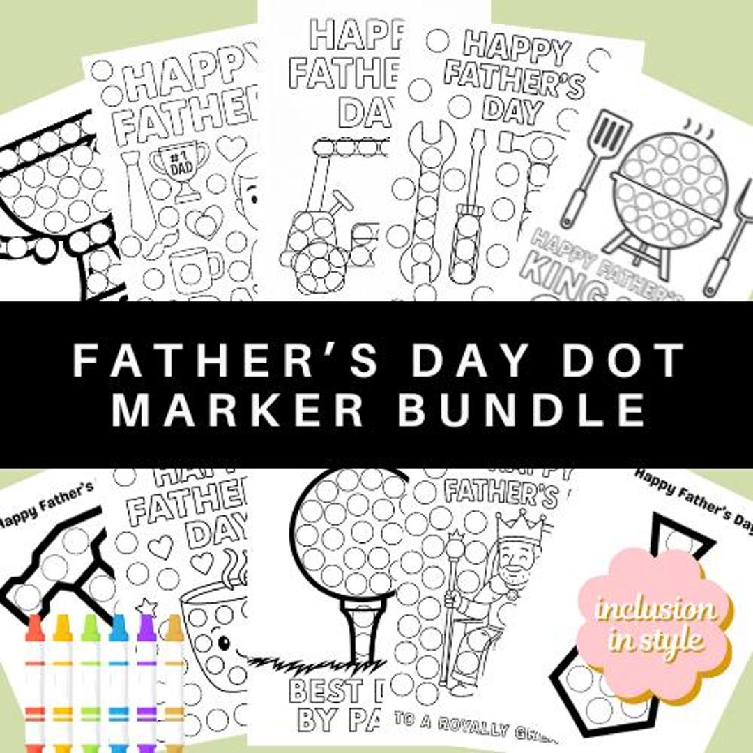 Father's Day Dot Marker FULL BUNDLE | 10 Pages - Etsy