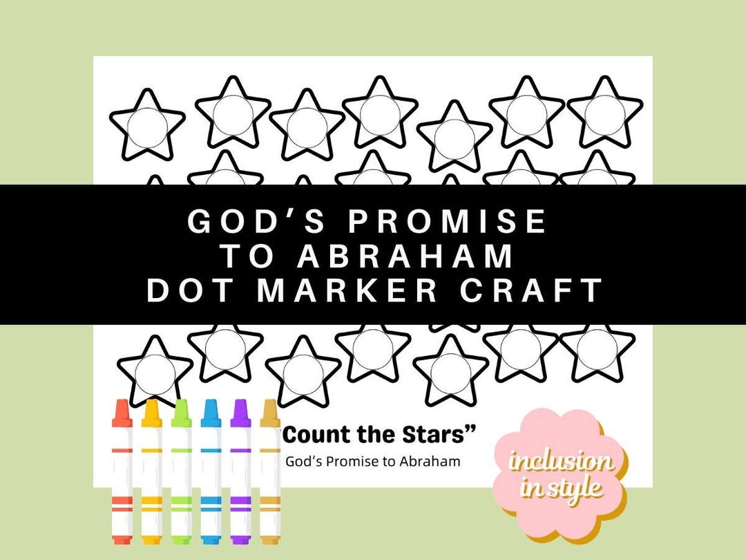 God's Promise to Abraham Stars Sunday School Bible Dot Marker Church ...